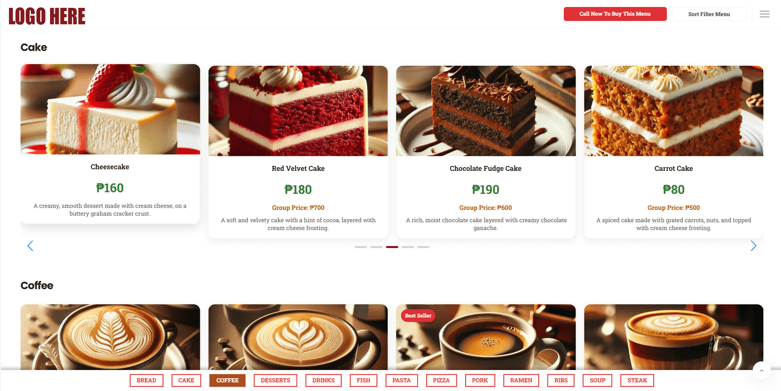 Easy Menu CMS – Design 6: Swiper Slider with Overlay Modal